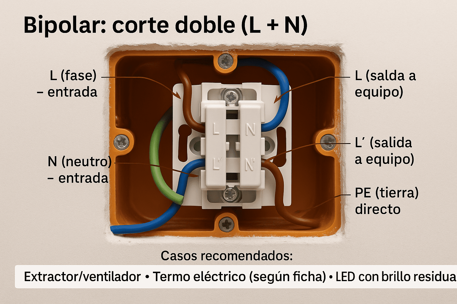 interruptor Unipolar vs bipolar: diferencias y en qué casos conviene ...